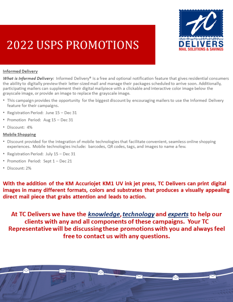 TC Delivers » 2022 USPS PROMOTIONS